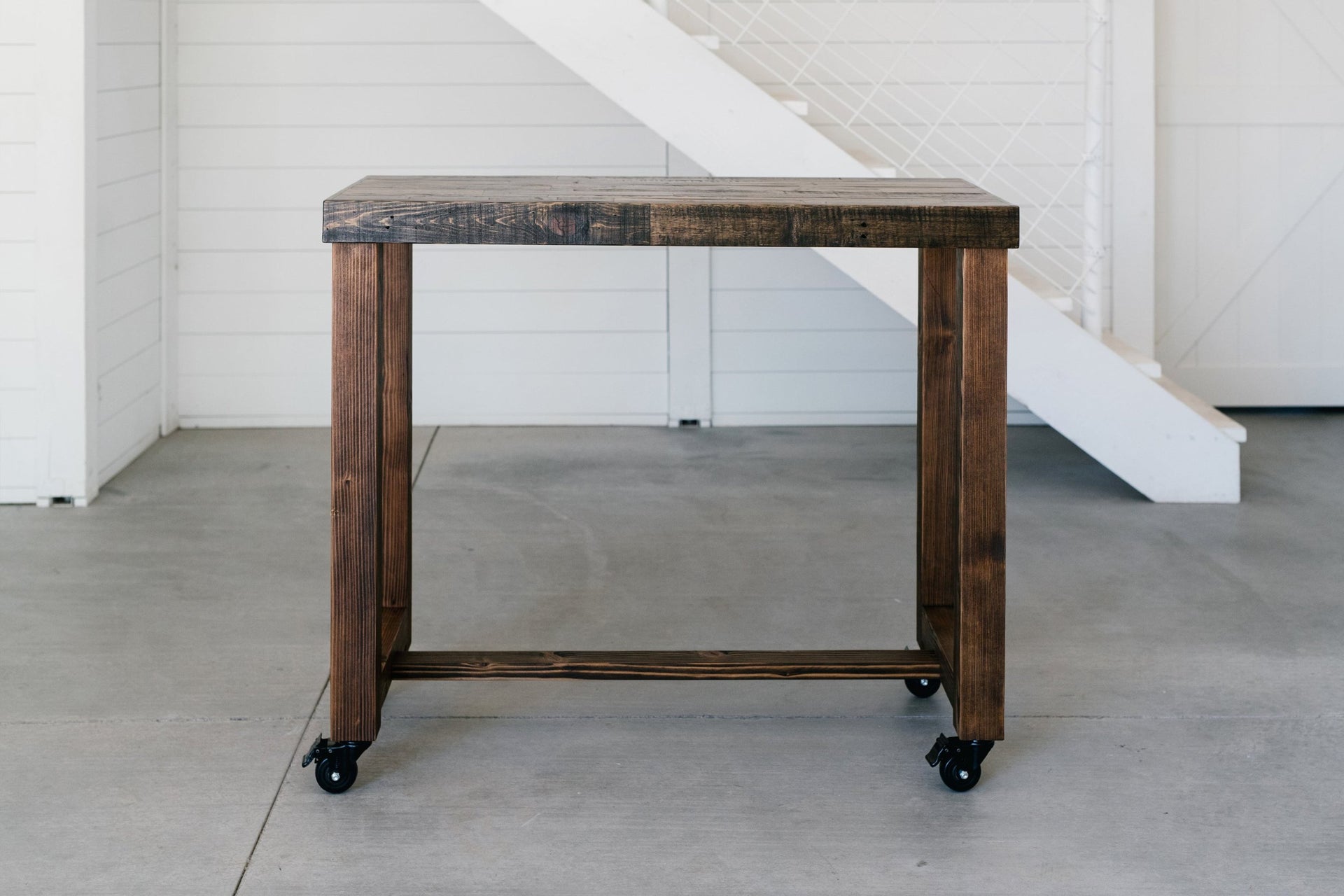 Reclaimed Wood High Top Table in Espresso – Kase Custom
